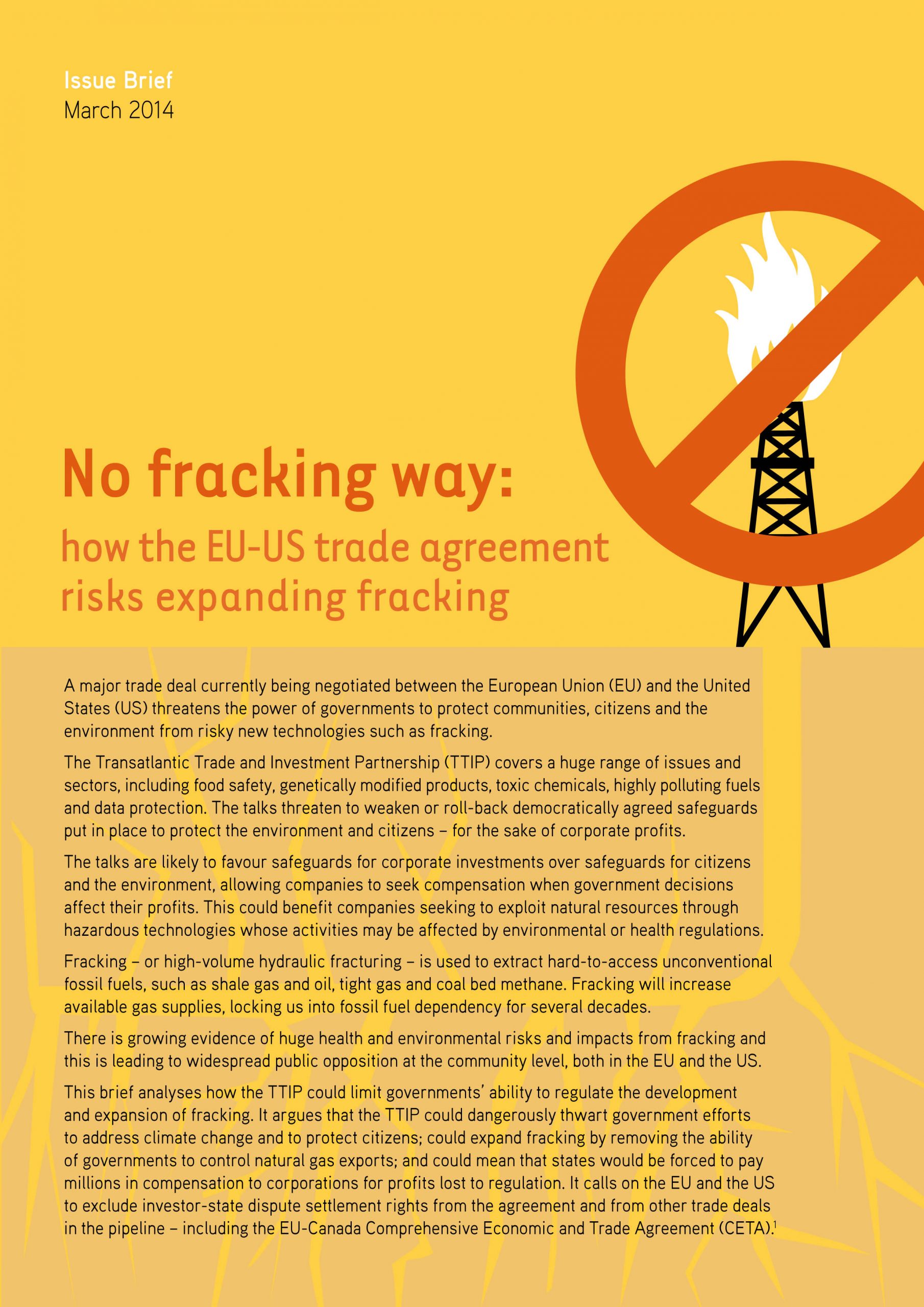 No fracking way: How the EU-US trade agreement risks expanding fracking ...